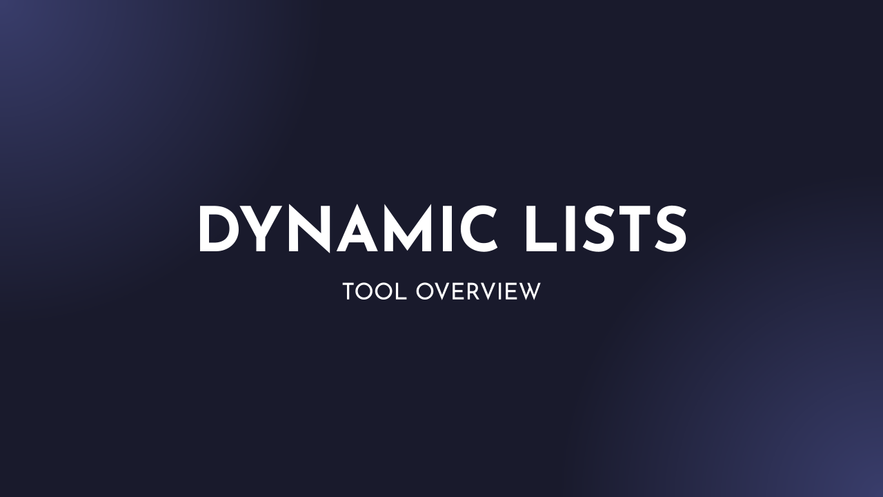 Dynamic Lists - Trade Studio